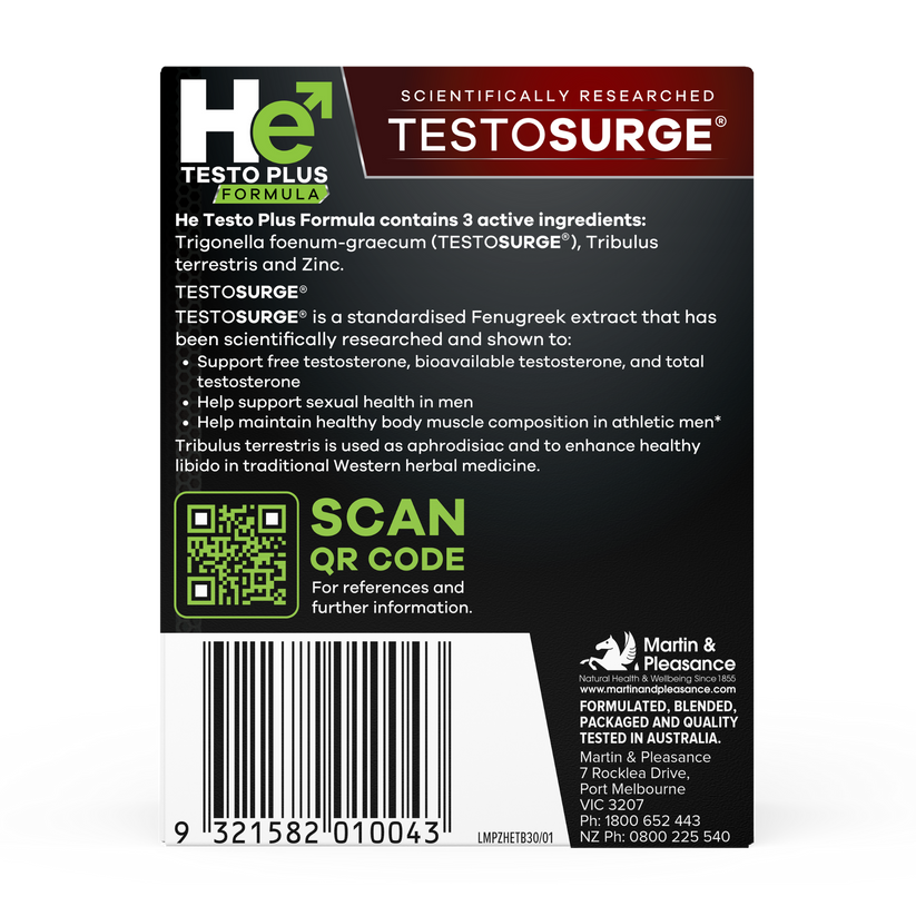 He Testo Plus Formula - 30 Tablets – hemenshealth